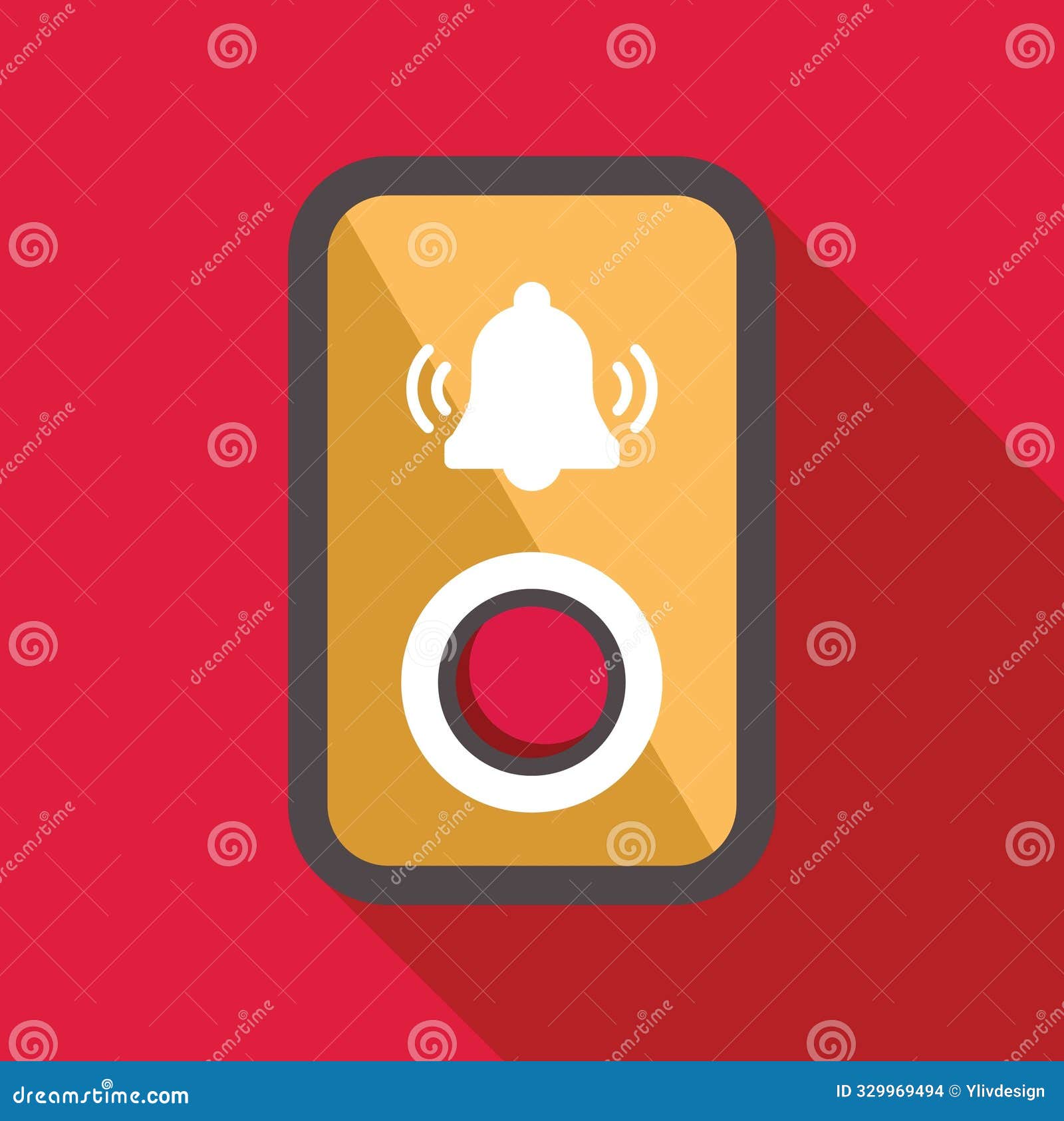 Smartphone Showing Notification Alert with Ringing Bell and Red Button ...