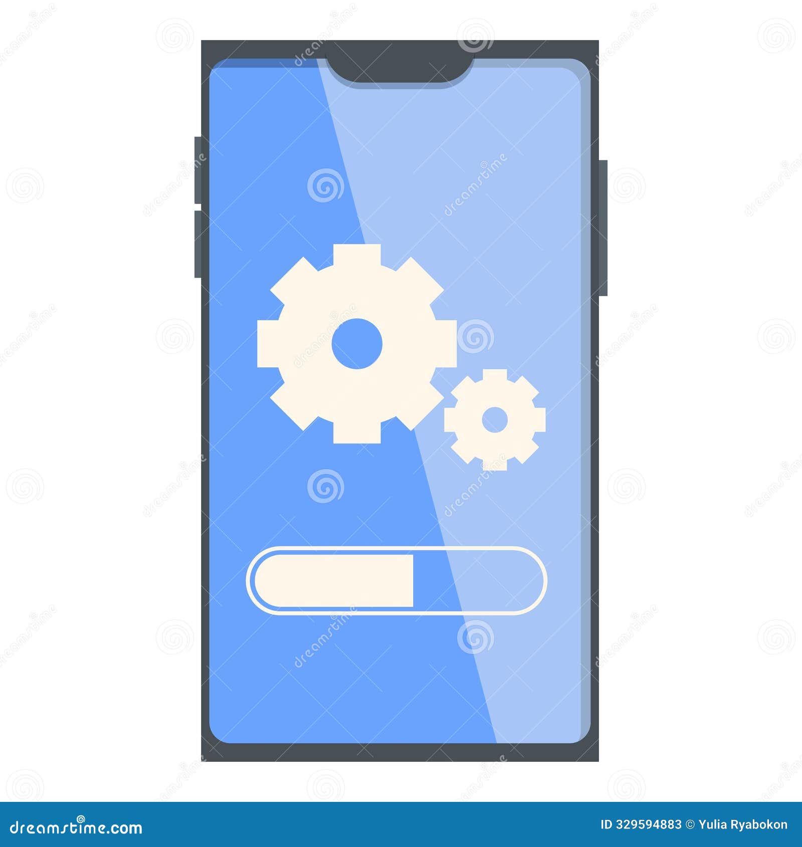 Smartphone Showing Software Update Installation Progress Bar Stock ...