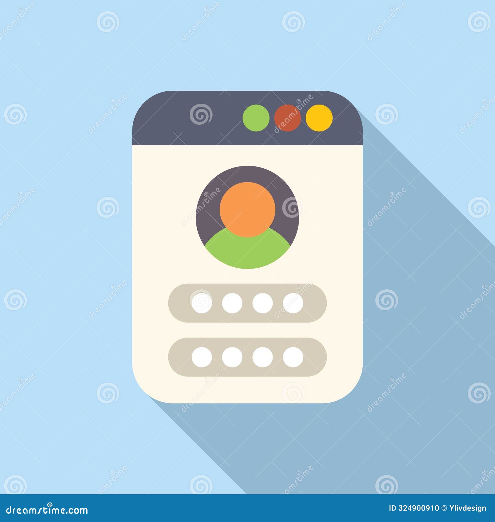 Smartphone Showing User Profile with Password and Login Stock Vector ...
