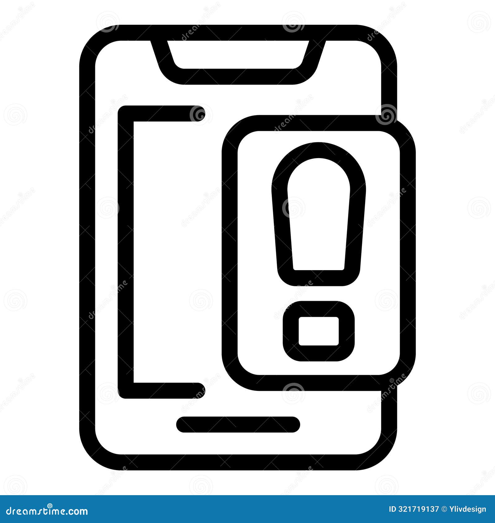 Smartphone Showing Warning Exclamation Point Notification Icon Stock ...