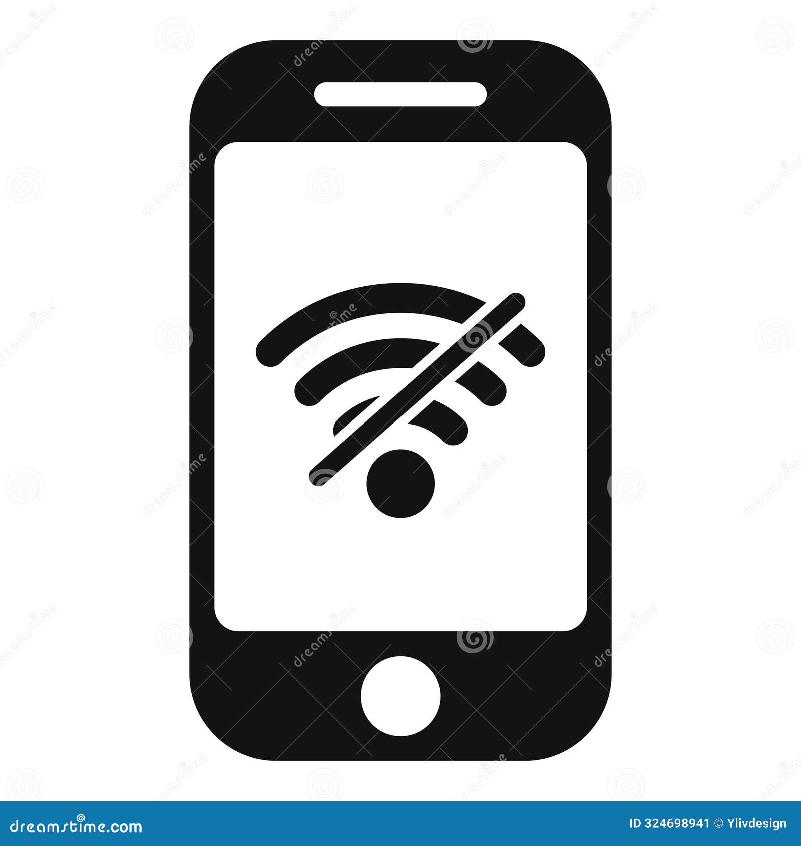 Smartphone Showing Wifi Disconnected Symbol on Screen Stock ...