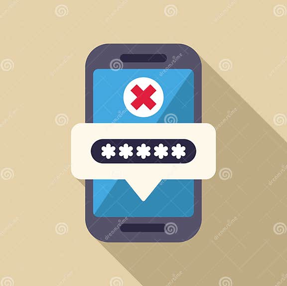 Smartphone Showing Wrong Password Notification on Screen Stock ...