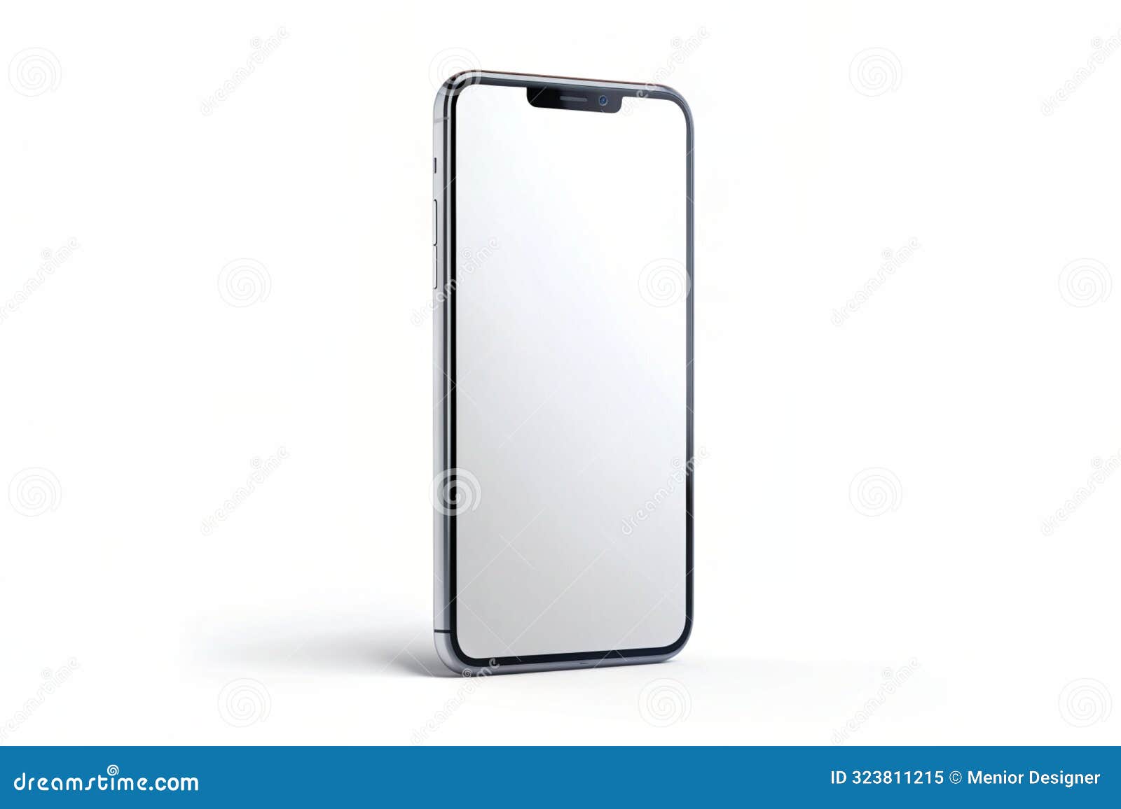 Smartphone Side View Blank Screen White Background, Generative Ai Stock ...