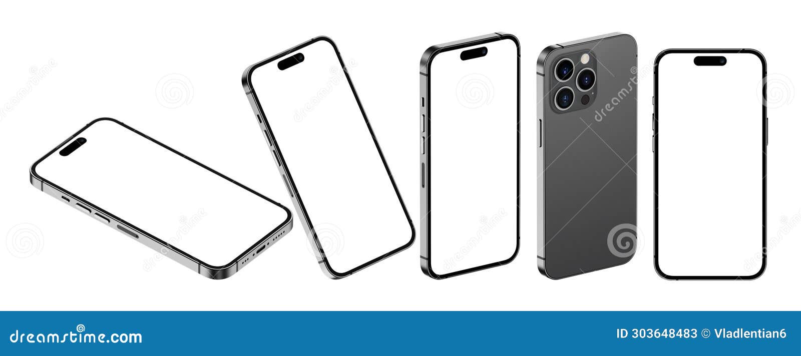 Smartphone Side View. Phone View in Front. Phone 14 Back Side Stock ...