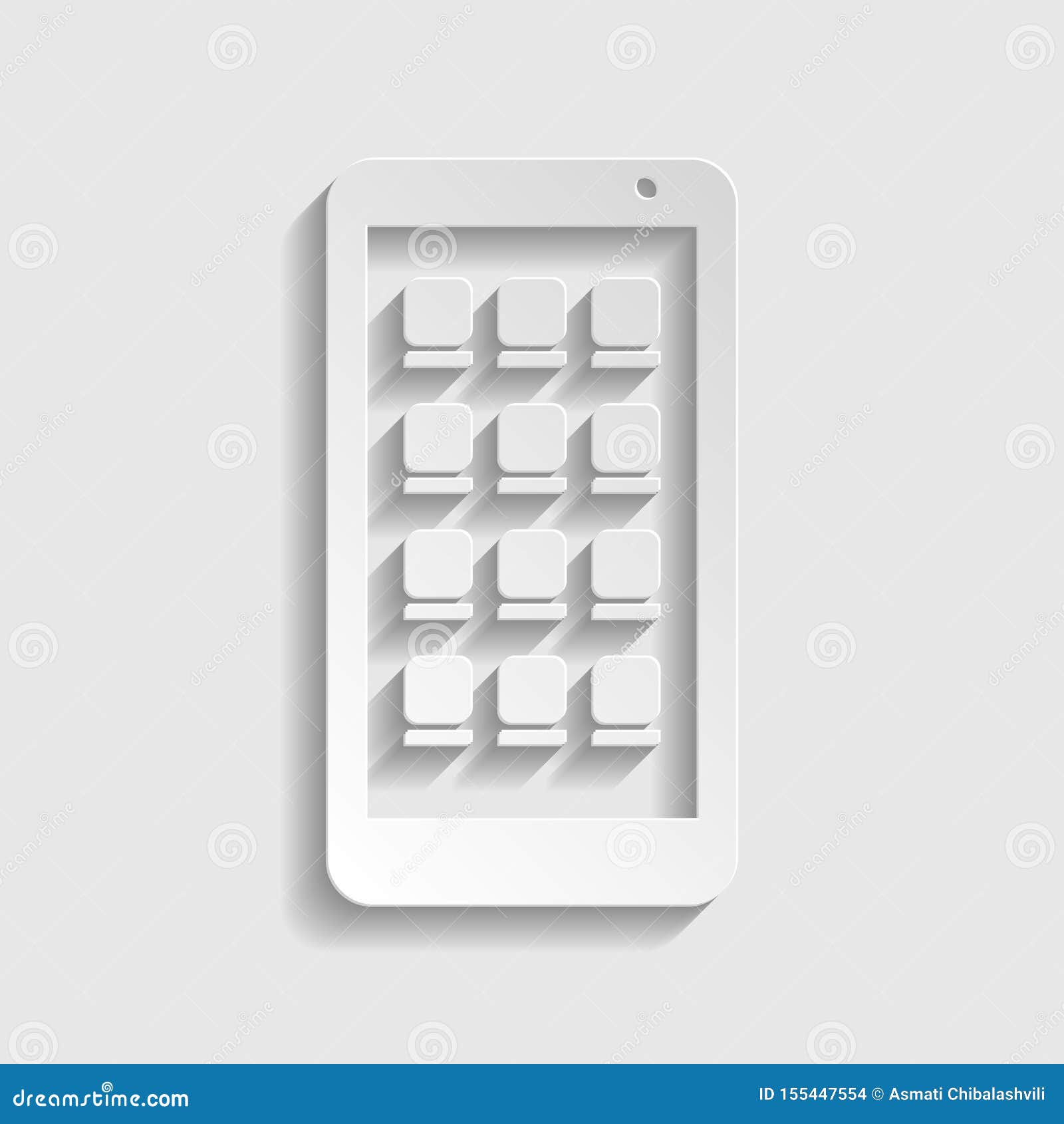 Smartphone Sign. Paper Style Icon. Illustration Stock Illustration ...