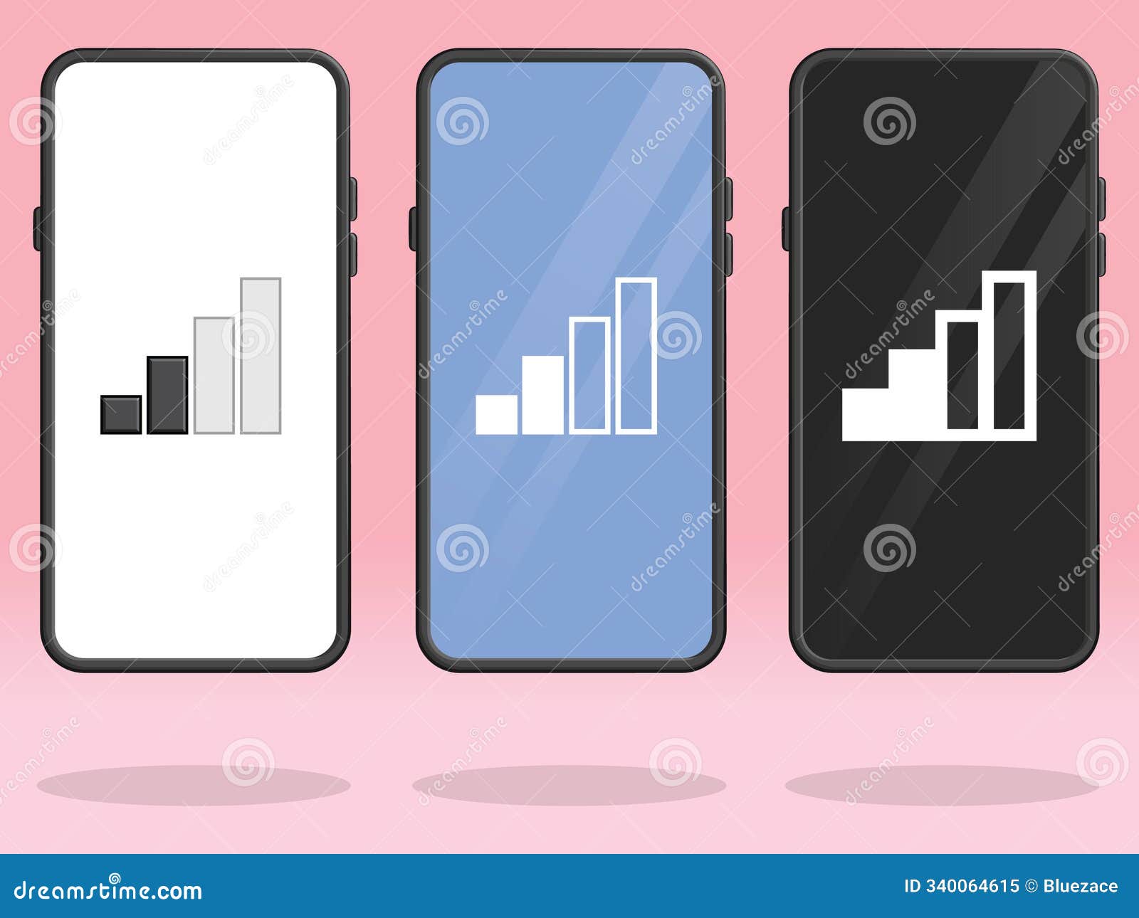 Smartphone Signal 2 Bar Signal Reception Stock Vector - Illustration of ...