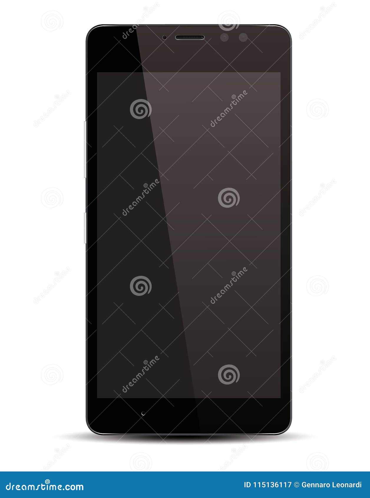 Smartphone Silouette, Front View of Mobile Phone Stock Illustration ...