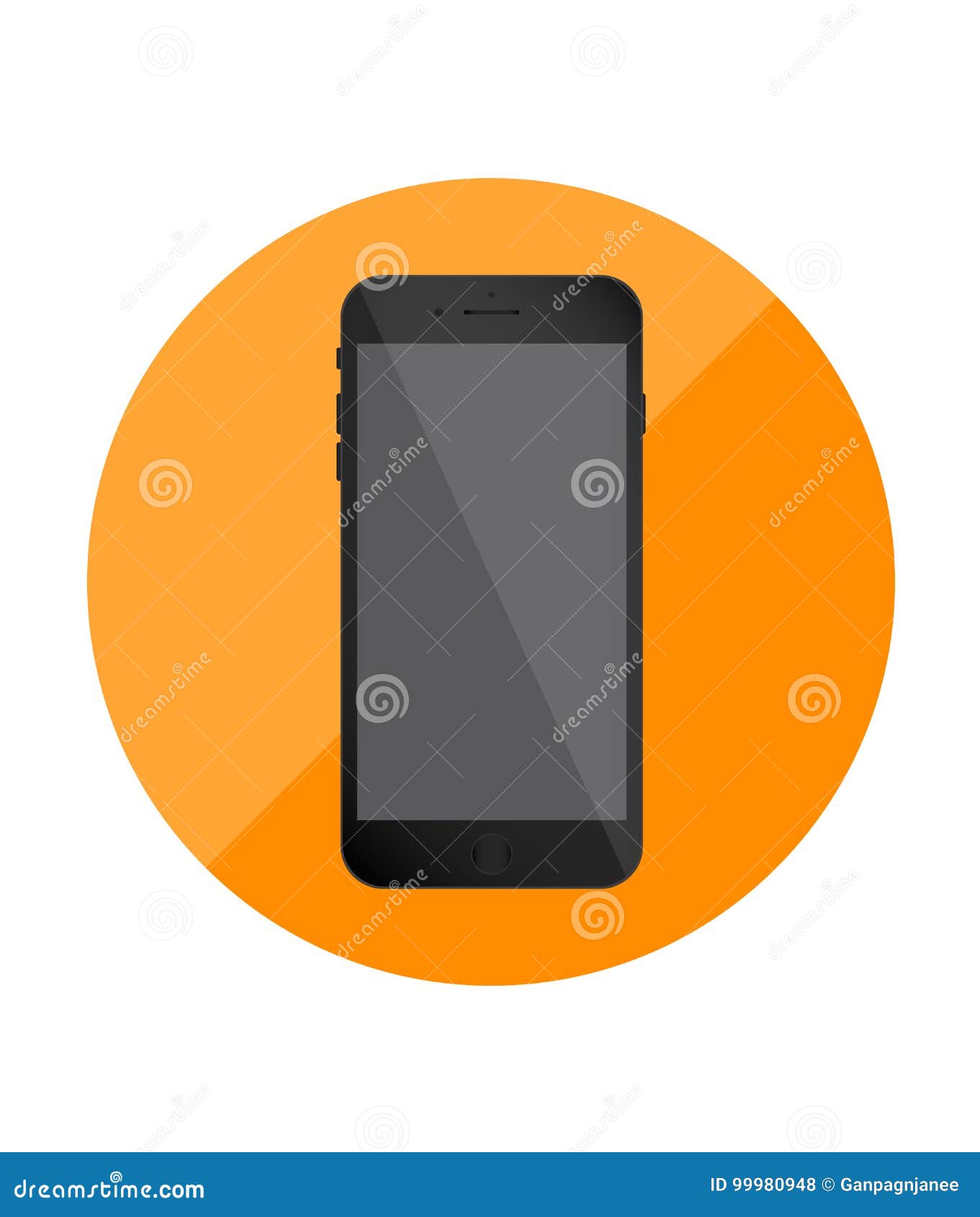Smartphone Single Flat Icon. Orange Icon for Application Stock Vector ...