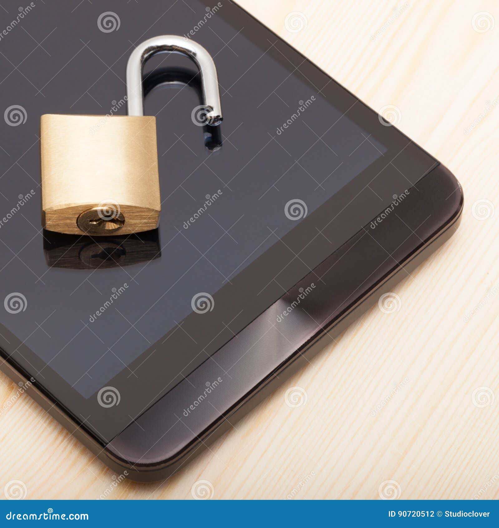 Smartphone with a Small Lock on it - Close Up Shot. Mobile Phone ...