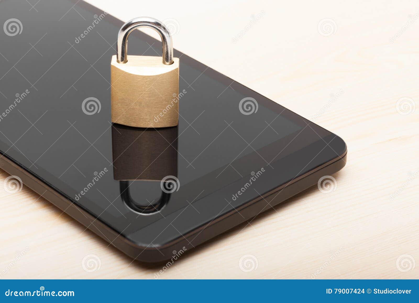 Smartphone with Small Lock. Mobile Phone Security and Data Protection ...