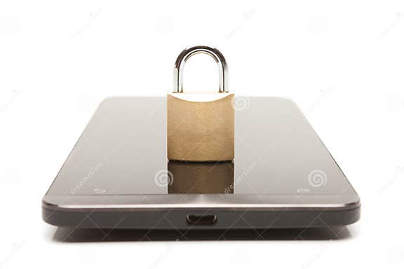 Smartphone with Small Lock Over it. Mobile Phone Security and Data ...