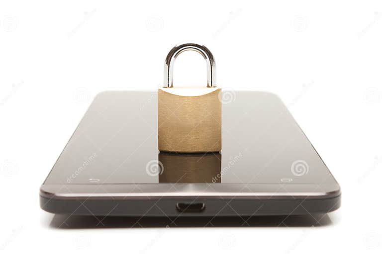 Smartphone with Small Lock Over it. Mobile Phone Security and Data ...