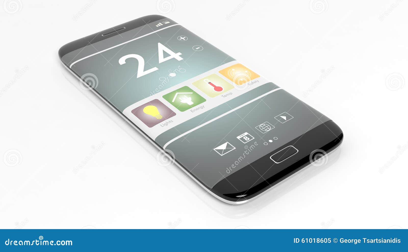 Smartphone with Smart Home Remote Control Screen Stock Illustration ...