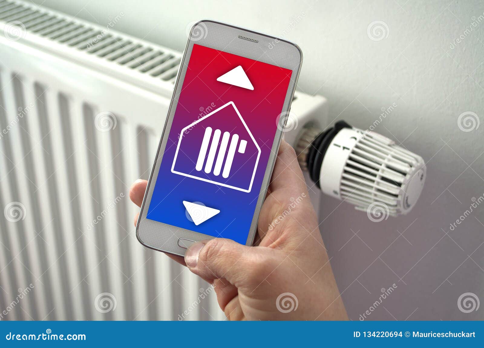 Smartphone with Smarthome Control App Stock Photo - Image of monitoring ...