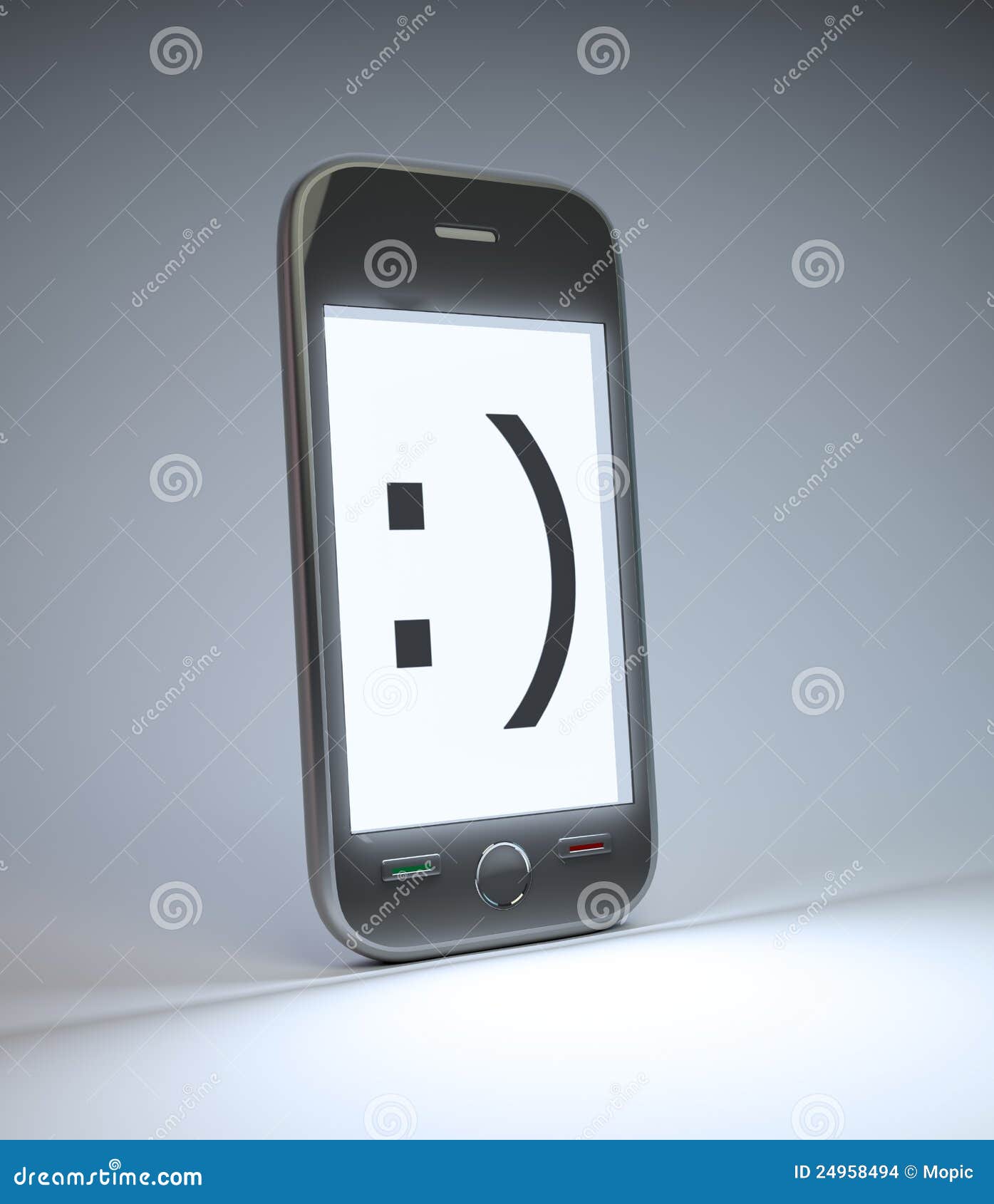 Smartphone with a Smile Emoticon Stock Illustration - Illustration of ...