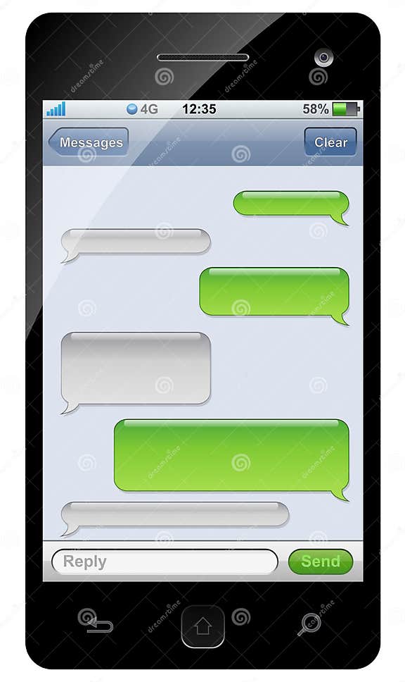 Smartphone Sms Chat Template Stock Vector - Illustration of converse ...