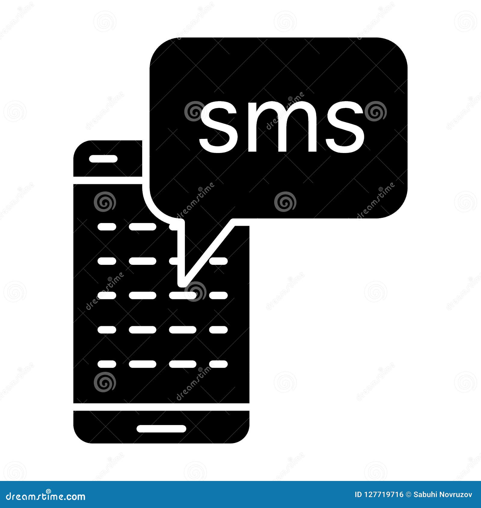 Smartphone Sms Solid Icon. Message on Mobile Illustration Isolated on ...