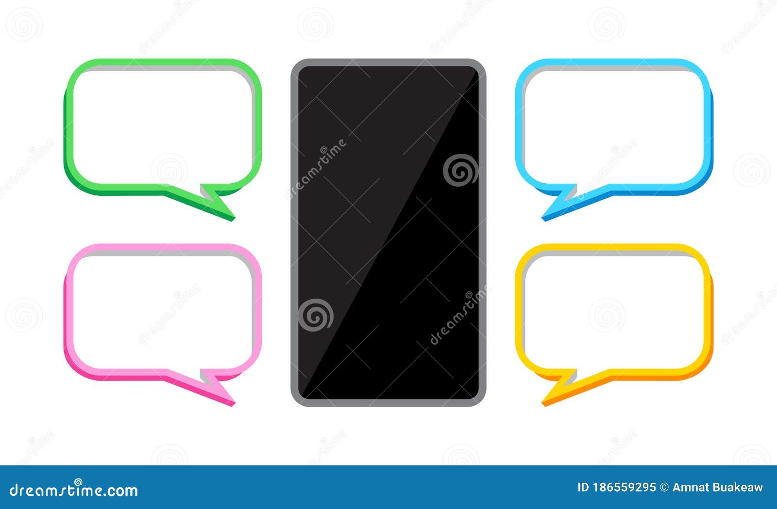 Smartphone and Speech Bubble, Chat Concept, Dialog Box for Copy Space ...