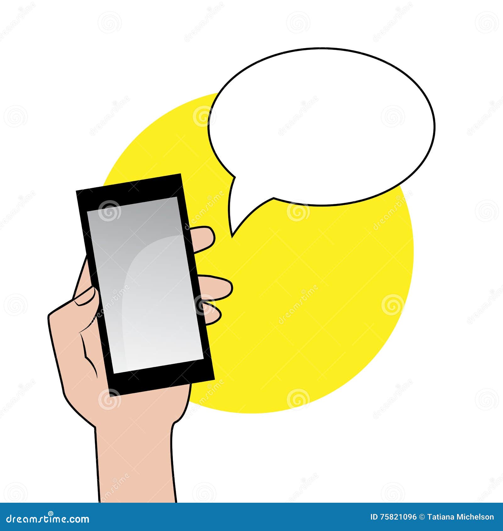Smartphone with Speech Bubble Stock Vector - Illustration of ...