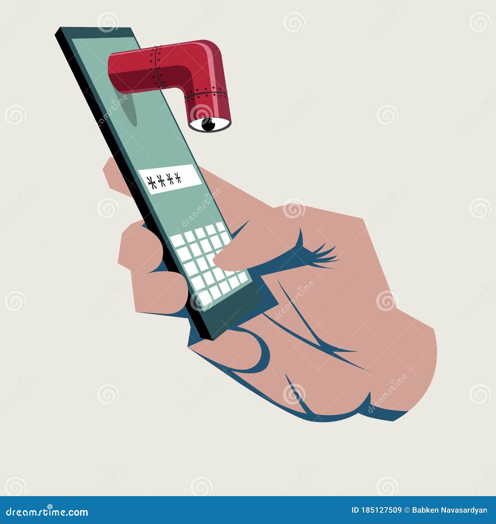 Looking In Periscope Or Binoculars At Target On Black Background. Sight ...