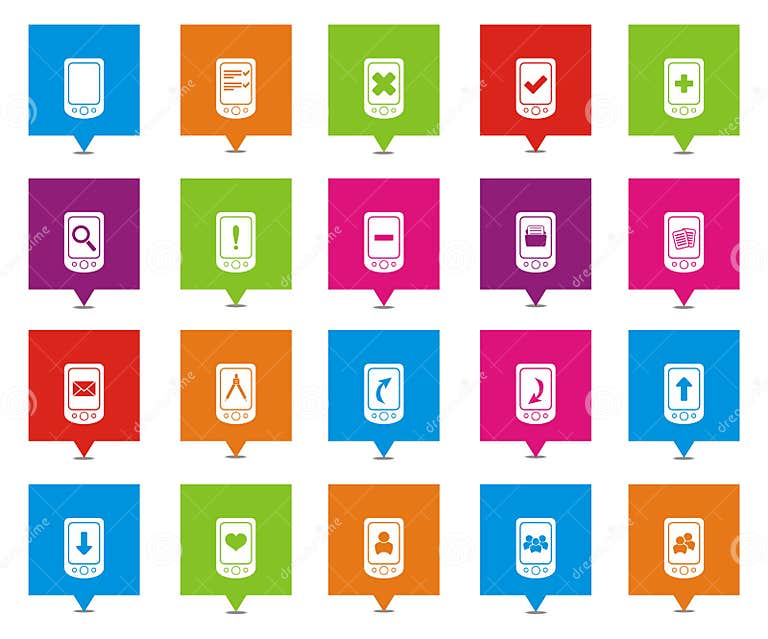 Smartphone square pointers stock illustration. Illustration of envelope ...