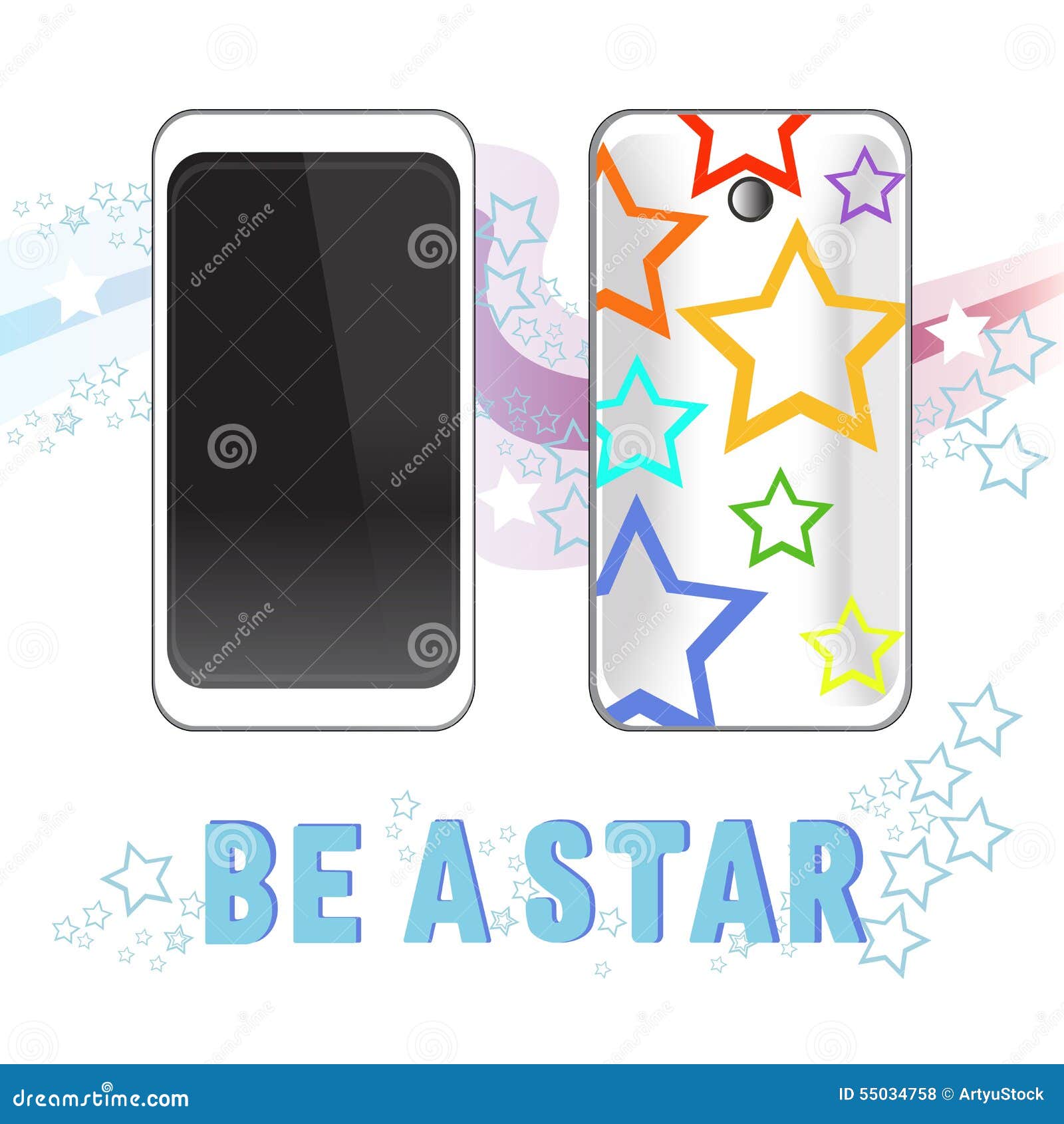 Smartphone stars stock vector. Illustration of cellular - 55034758