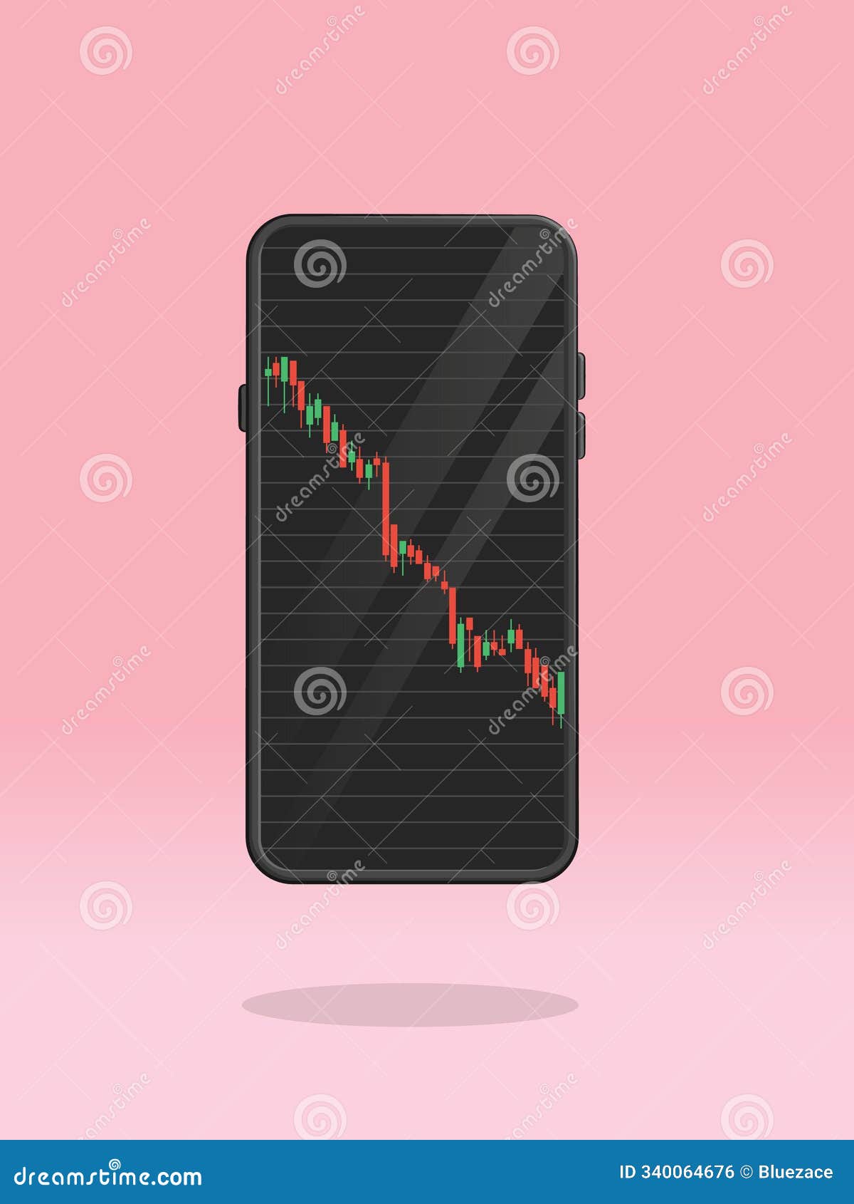 Smartphone Stocks Candlestick Bearish Vertical Chart Vector ...