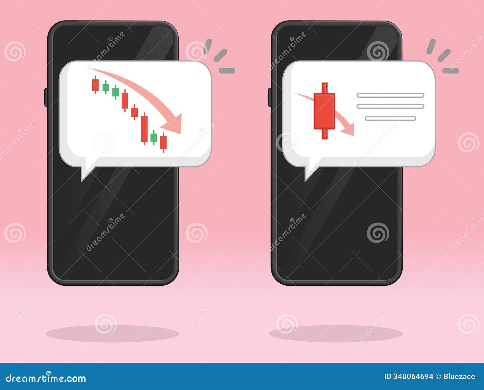 Smartphone Stocks Candlestick Bearish Vertical Chart Vector ...