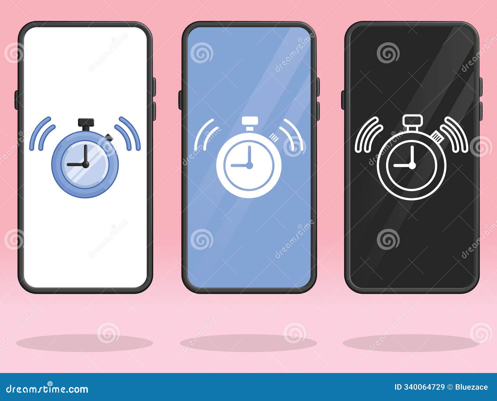 Smartphone Stopwatch Minute Seconds Timer Numbers Cartoon Vector ...