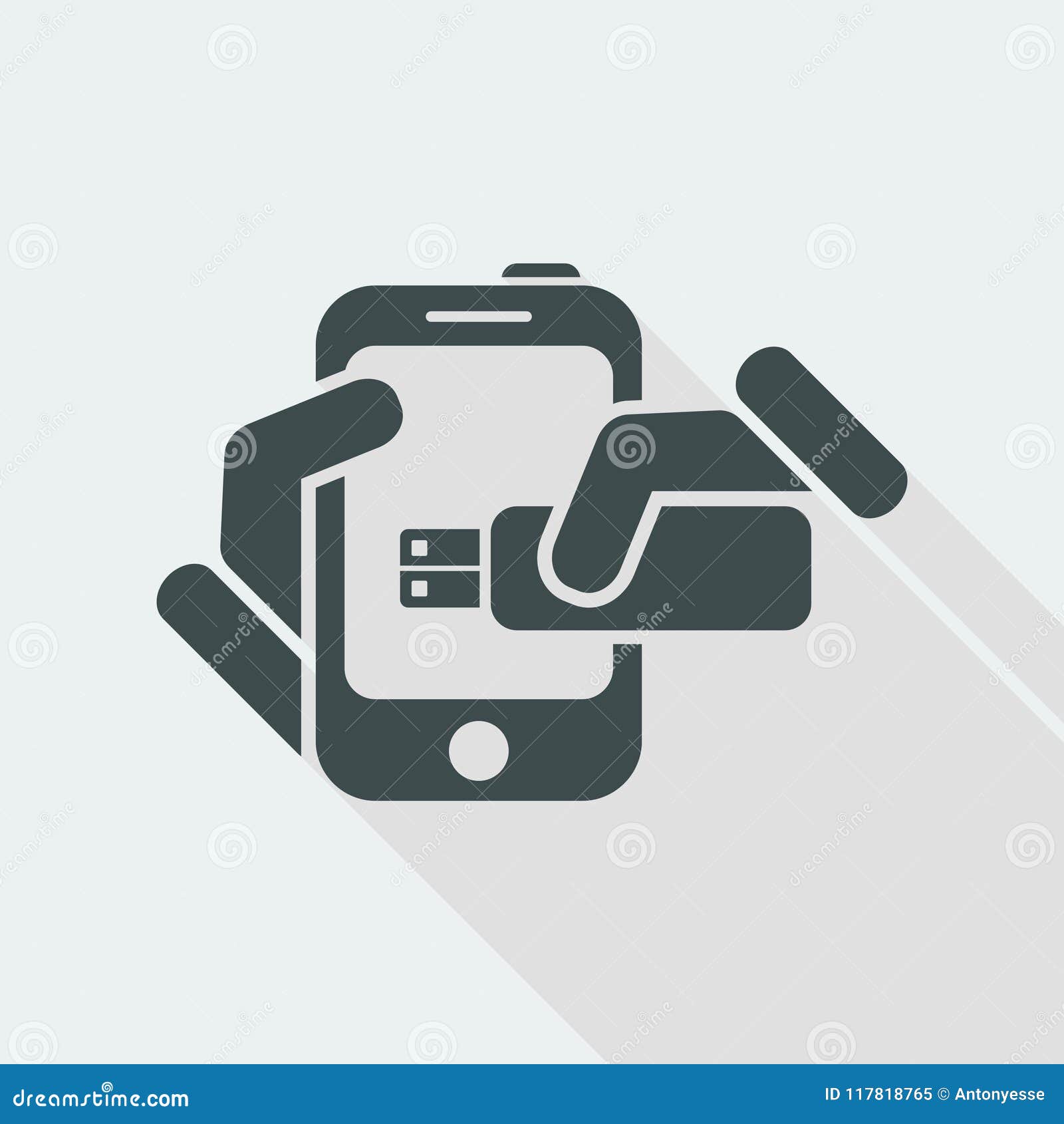 Smartphone storage icon stock vector. Illustration of hold - 117818765