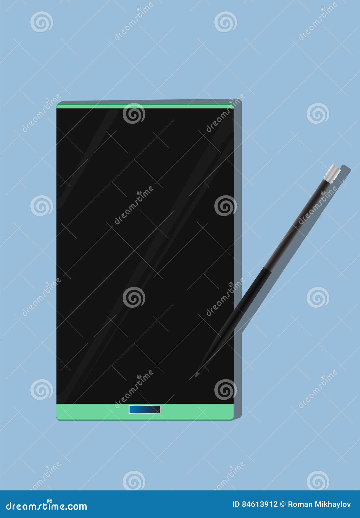 Smartphone with stylus stock vector. Illustration of technology - 84613912