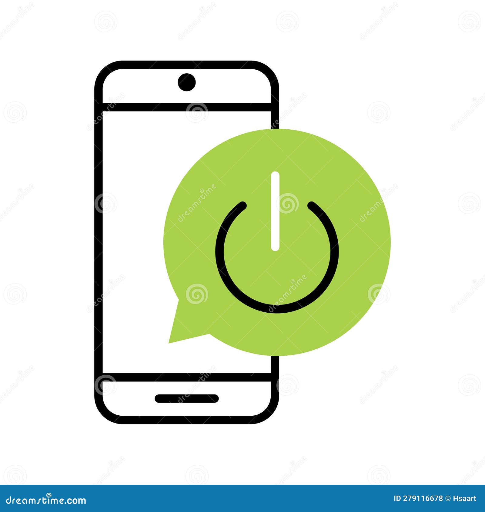 Smartphone Switch Off Flat Icon Stock Vector - Illustration of isolated ...