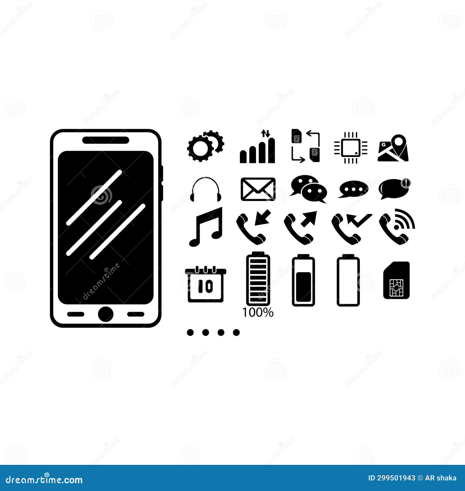 Smartphone Symbol Icon Set Vector Illustration Design Stock Vector ...