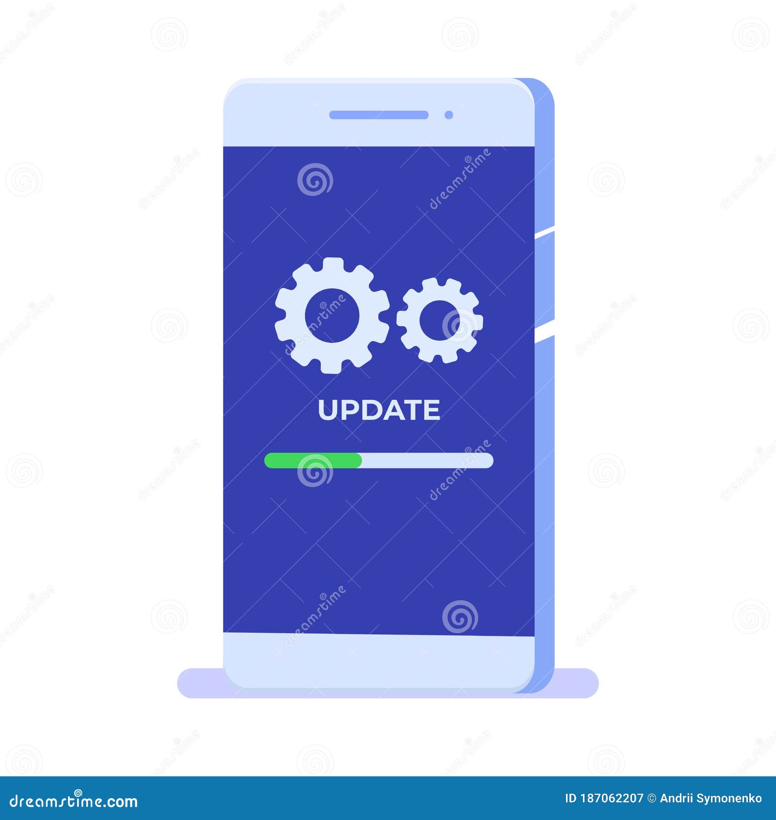 Smartphone System Update Flat Style Concept. Stock Vector ...