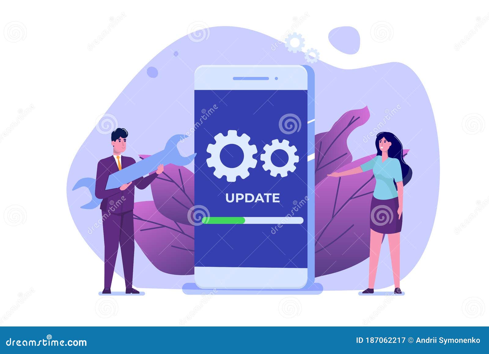 System Update Design Website Template Banner With Laptop And Download ...