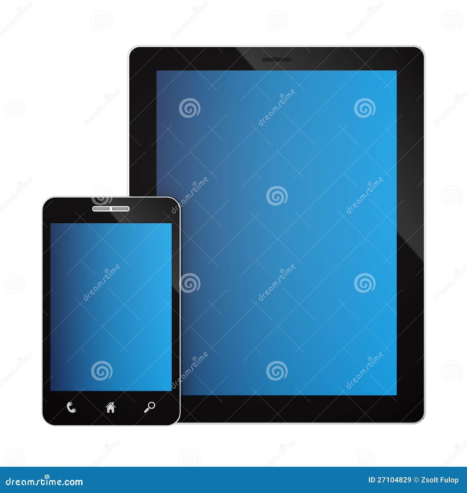 Smartphone and Tablet PC stock illustration. Illustration of render ...