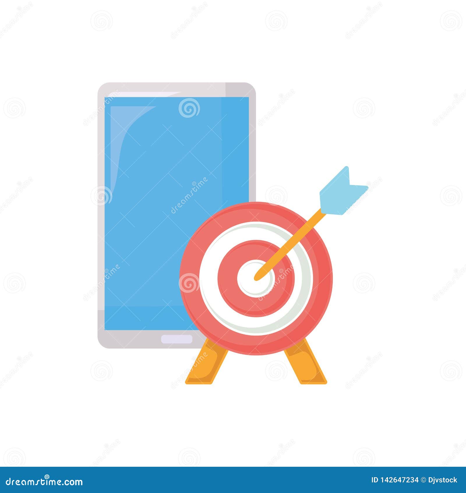 Smartphone Target Business on White Background Stock Vector ...