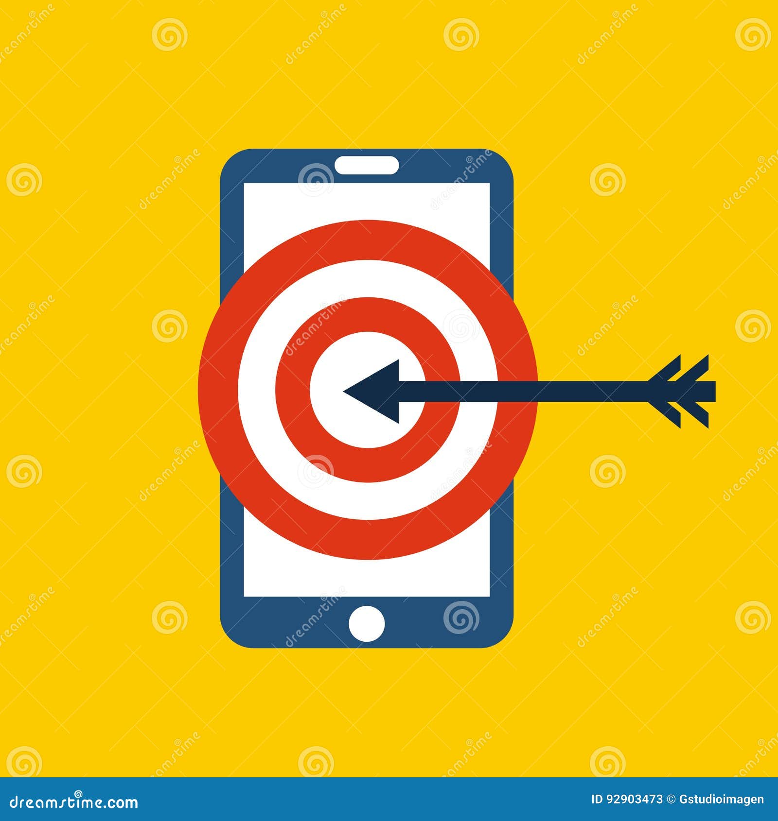 Smartphone and Target Icon. Media Design. Vector Graphic Stock Vector ...