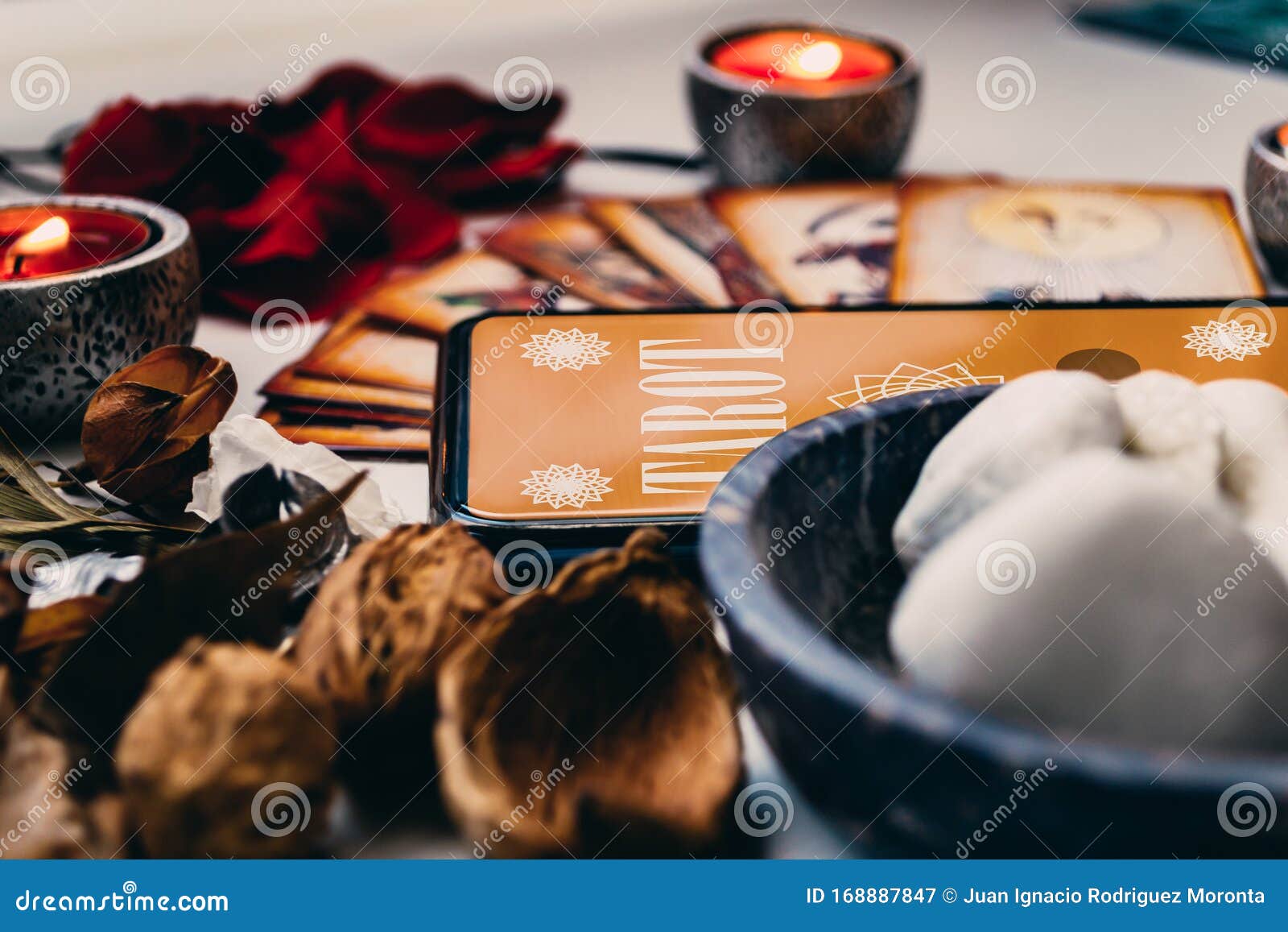 Smartphone with Tarot App, with Cards and Different Mystical Divination ...