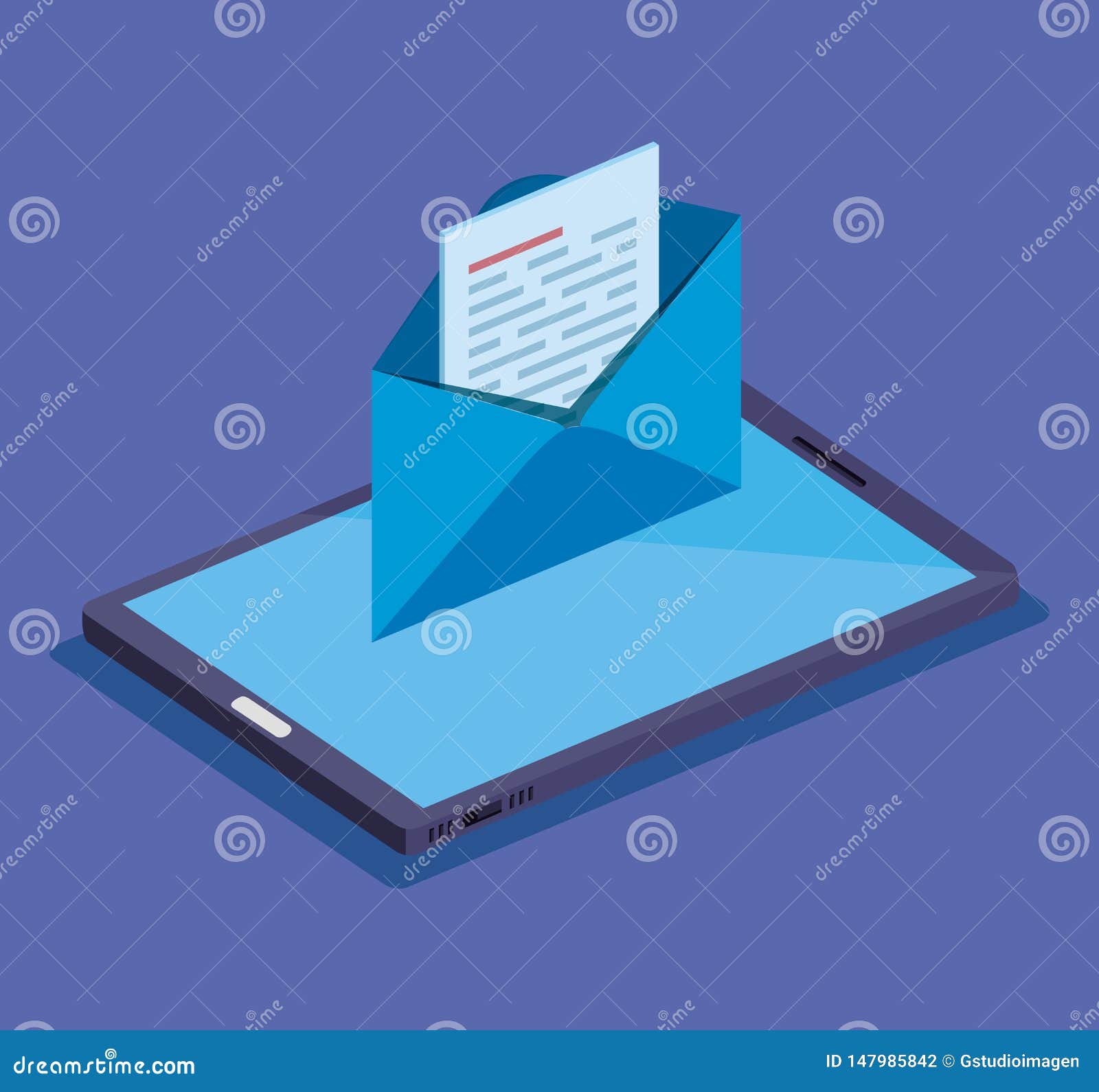 Smartphone Technology with Letter and Document Information Stock ...