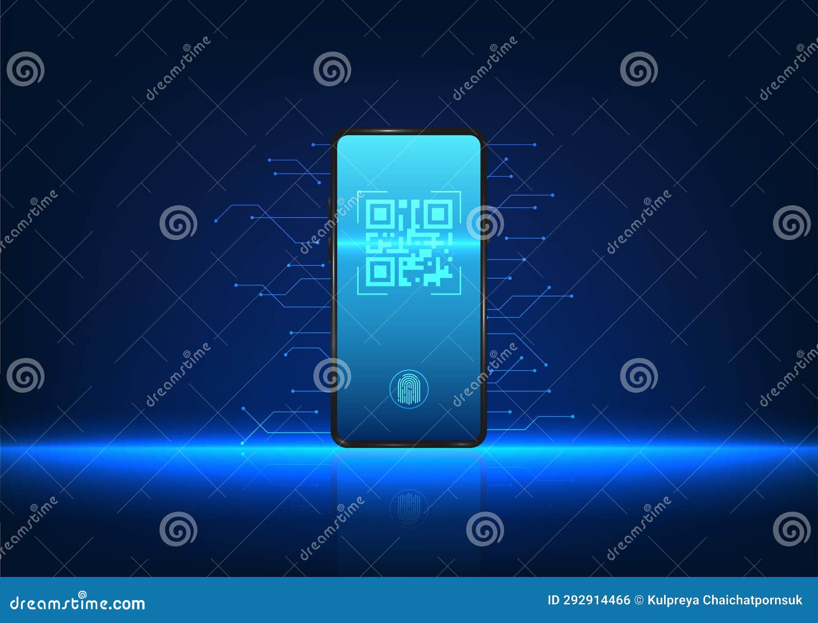 Smartphone Technology Scanning QR Code the Mobile Phone Has a QR Code ...