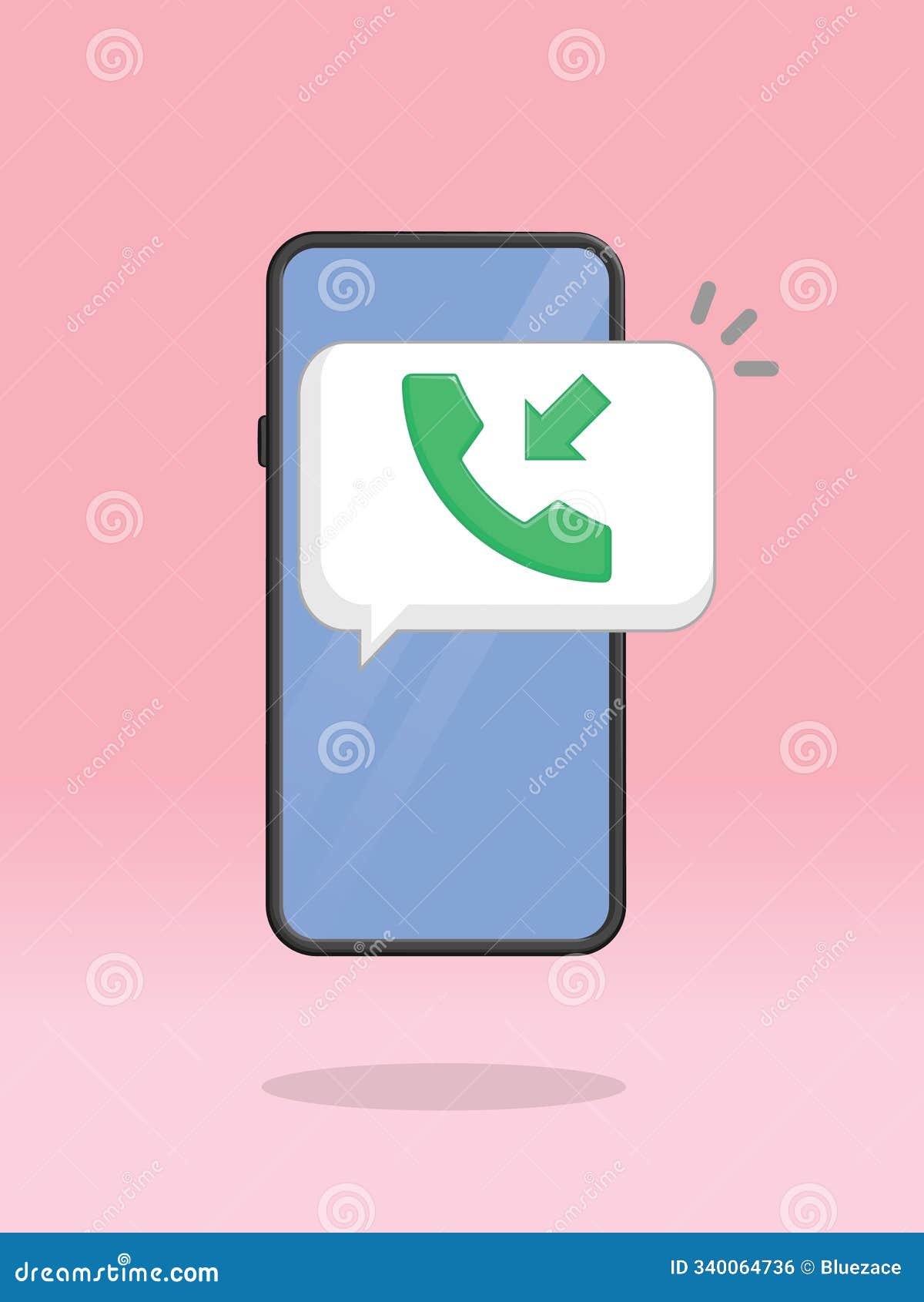 Smartphone Telephone Incoming Call Push Notification Stock Vector ...
