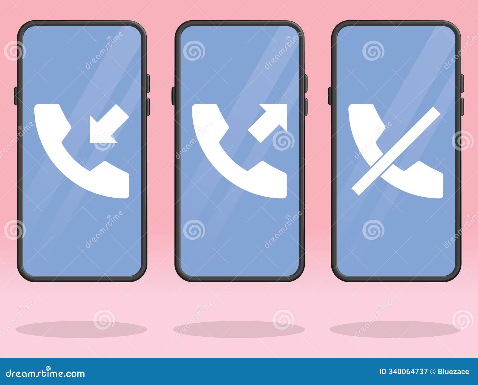 Incoming Outgoing Phone Call Logo Sign Vector Outline | CartoonDealer ...