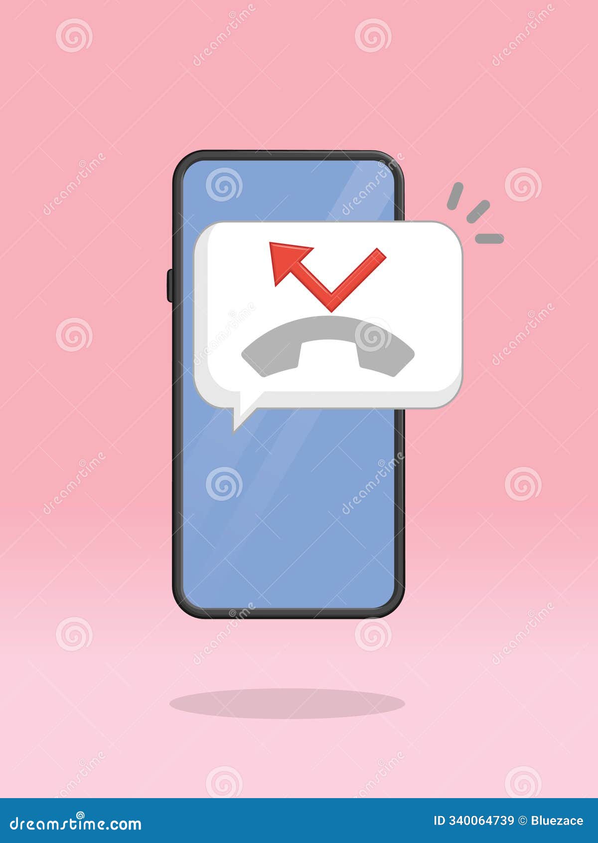 Missed Call Phone Icon On Circle Background. Miss Call Sign Symbol ...