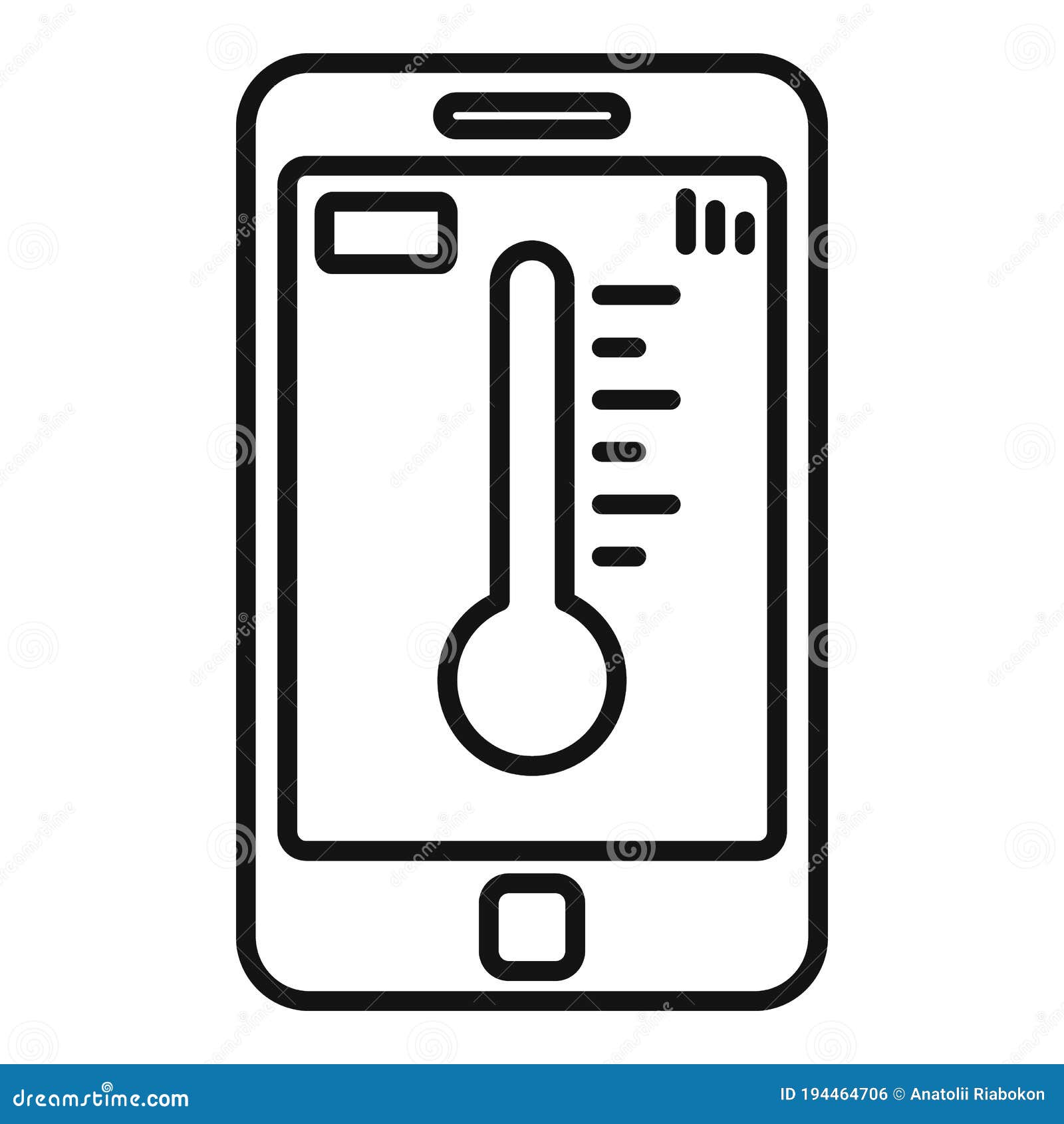 Smartphone Temperature Control Icon, Outline Style Stock Vector ...