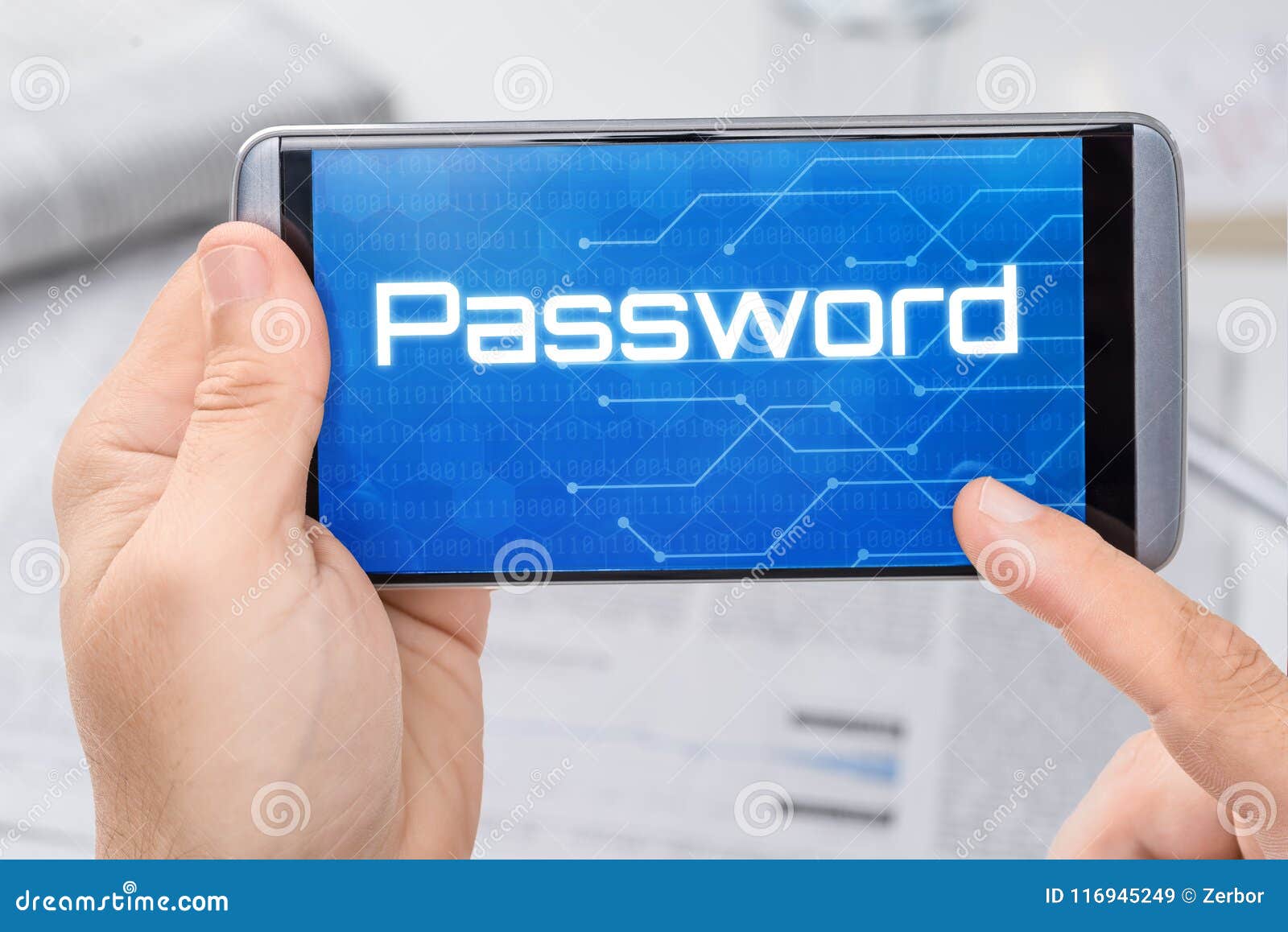 Smartphone with the Text Password Stock Image - Image of hack, hacker ...