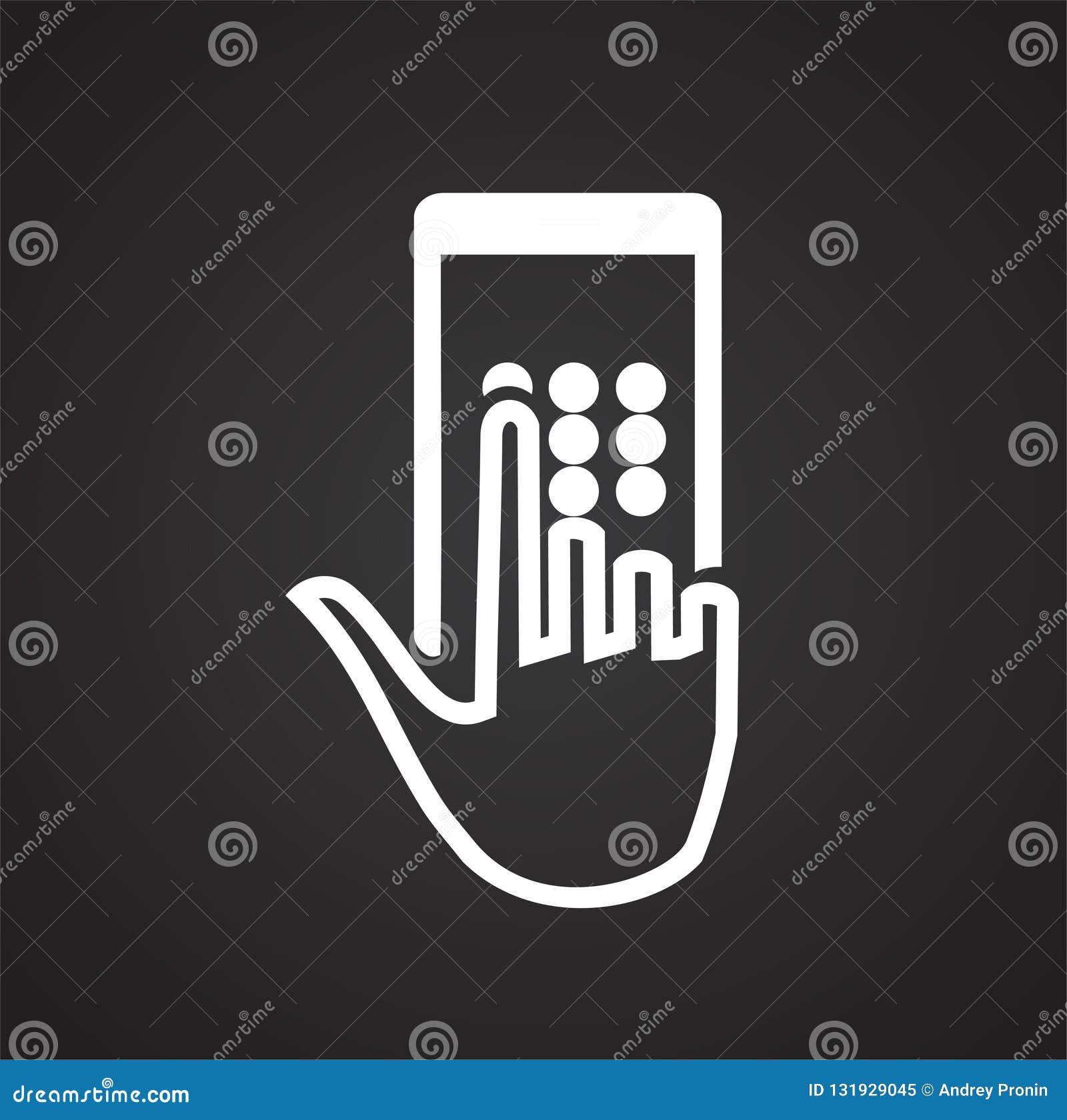 Smartphone Text Typing Hand on Black Background Stock Vector ...