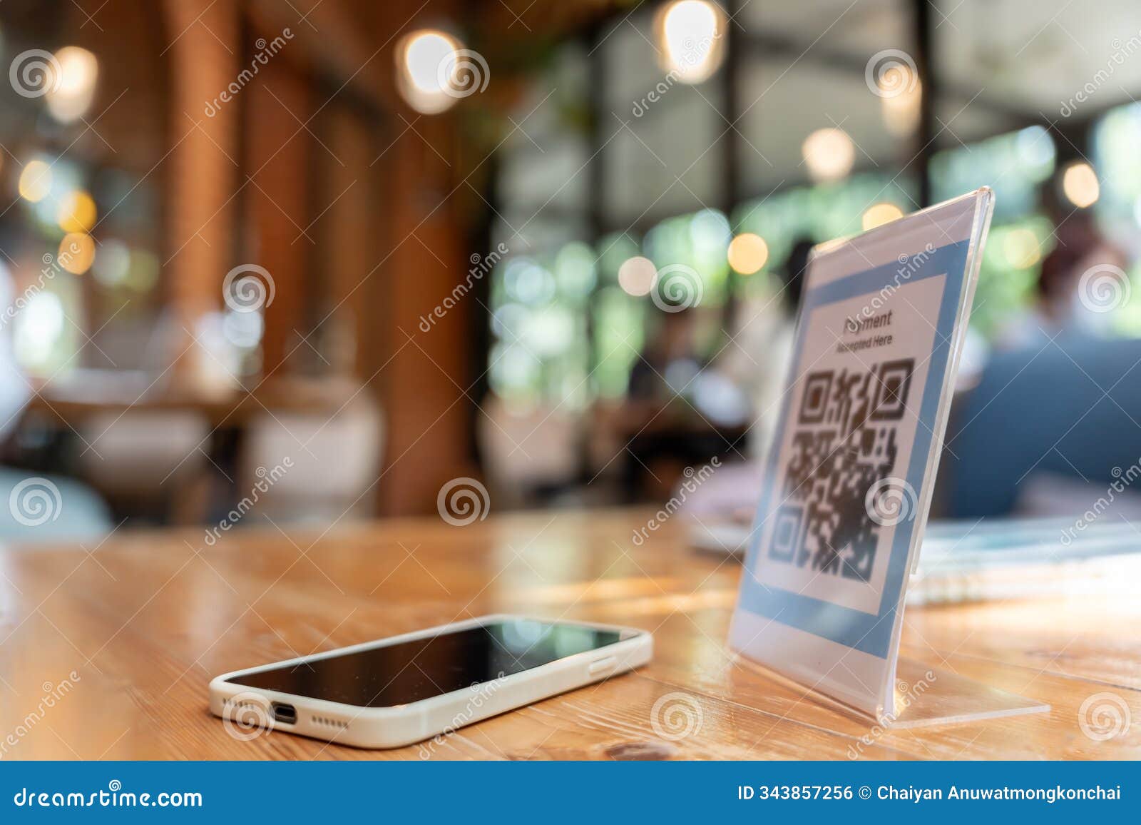 Smartphone To Scan QR Code for Order Menu in Cafe Restaurant with a ...