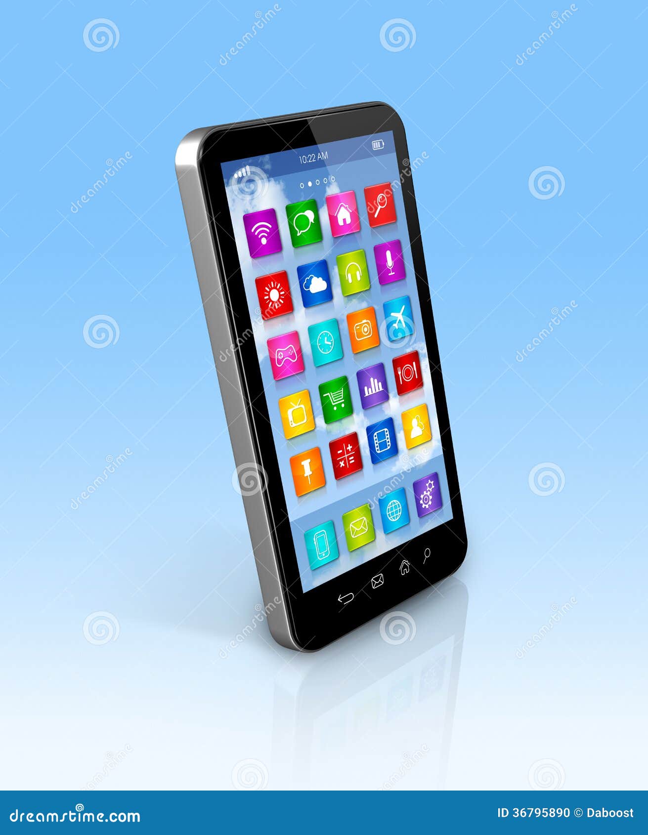 Smartphone Touchscreen HD - Apps Icons Interface Stock Illustration ...