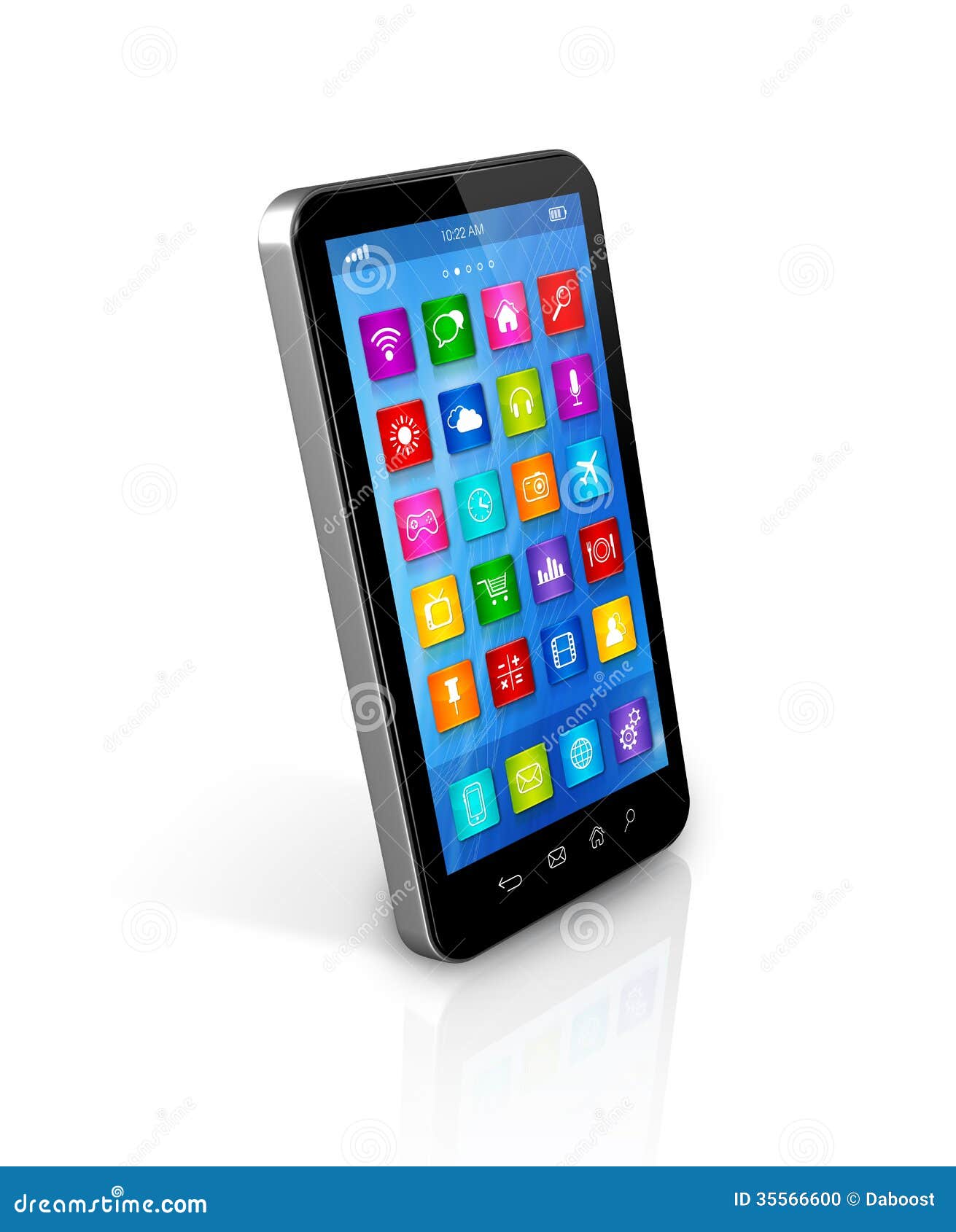 Smartphone Touchscreen HD - Apps Icons Interface Stock Illustration ...